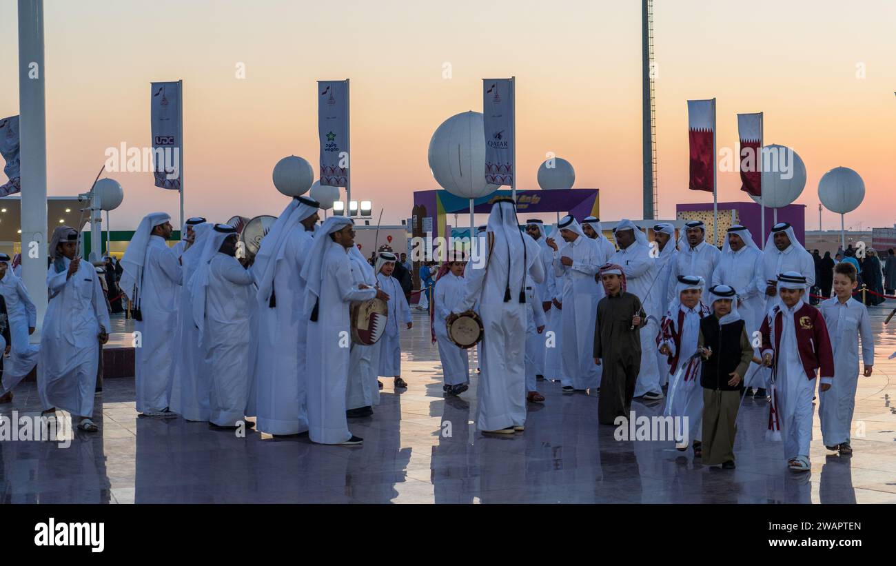 Darb Al Saai , doha, Qatar- December 12 2023 :qatar traditional dance ...