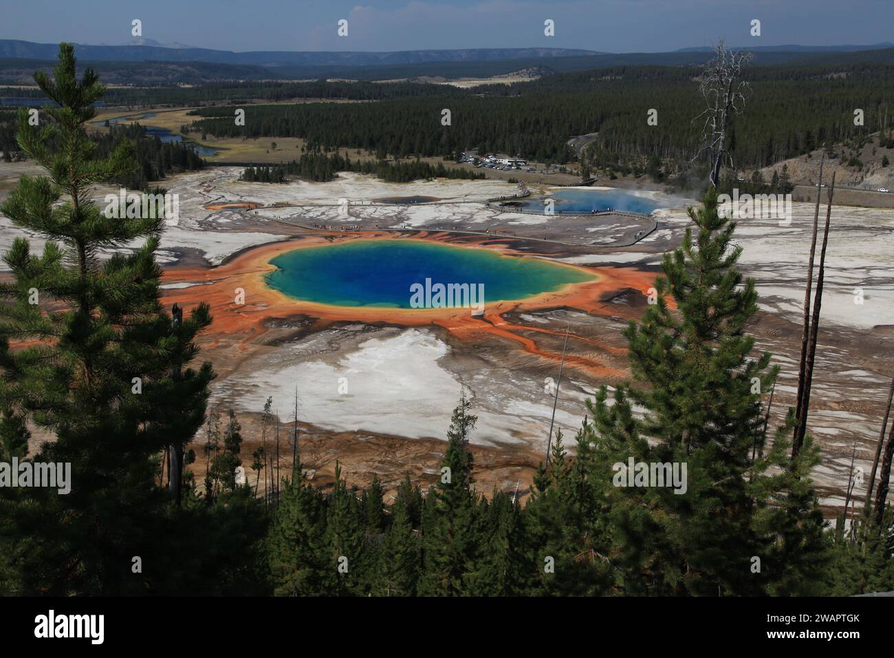 An aerial view of Grand Prismatic Spring in Yellowstone National Park ...