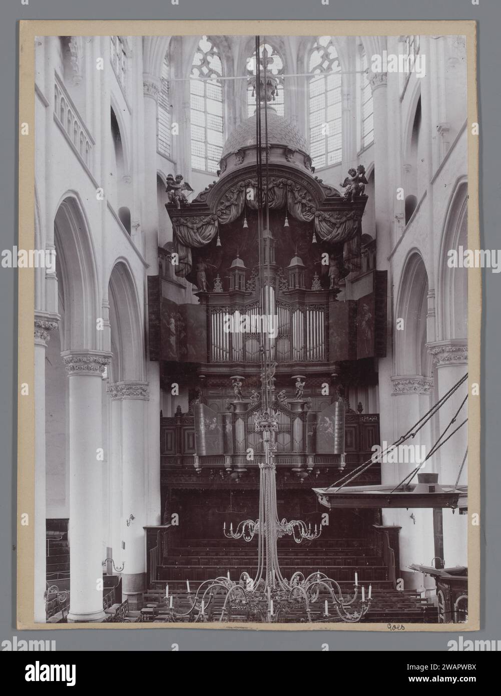 Interior with organ of the Grote or Maria Magdalenakerk in Goes ...