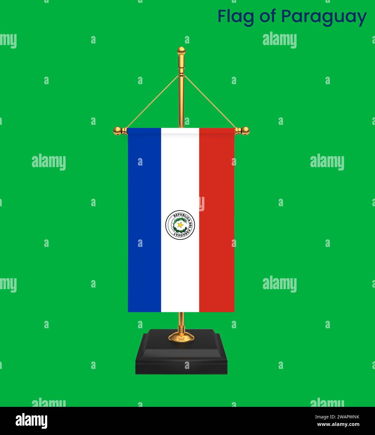 High detailed flag of Paraguay. National Paraguay flag. South America ...