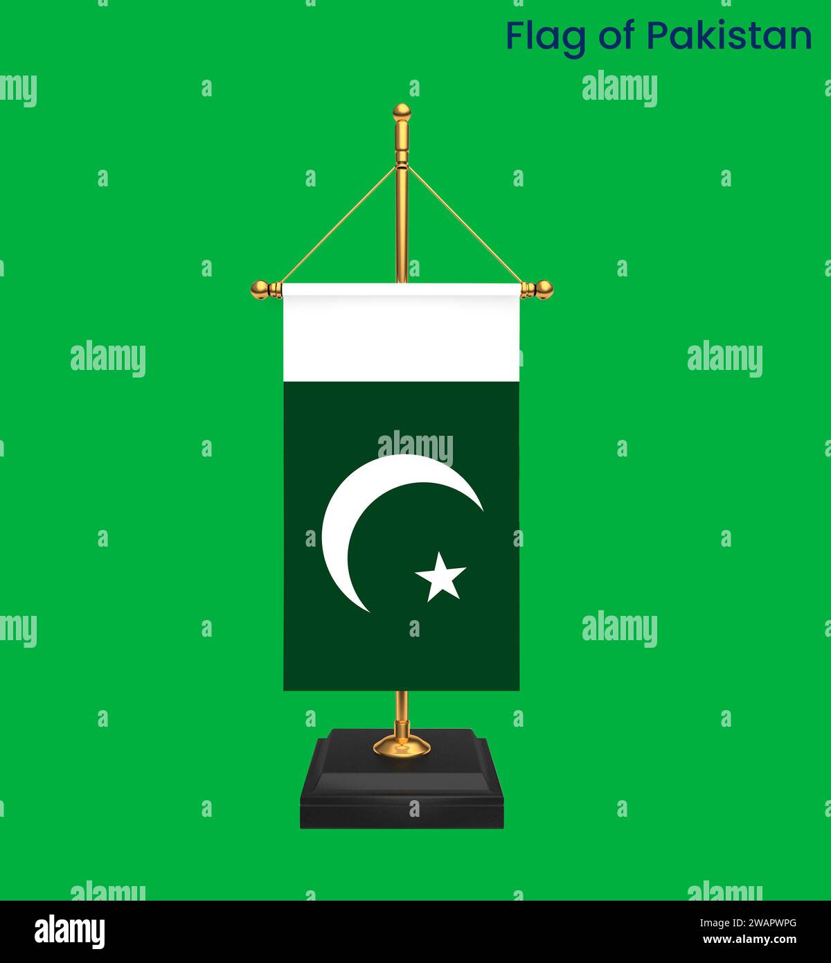 High detailed flag of Pakistan. National Pakistan flag. Asia. 3D ...
