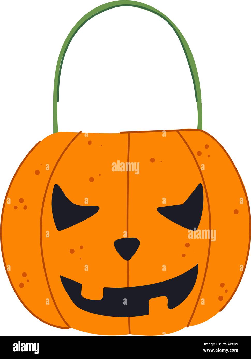 candy halloween bucket cartoon vector illustration Stock Vector Image ...