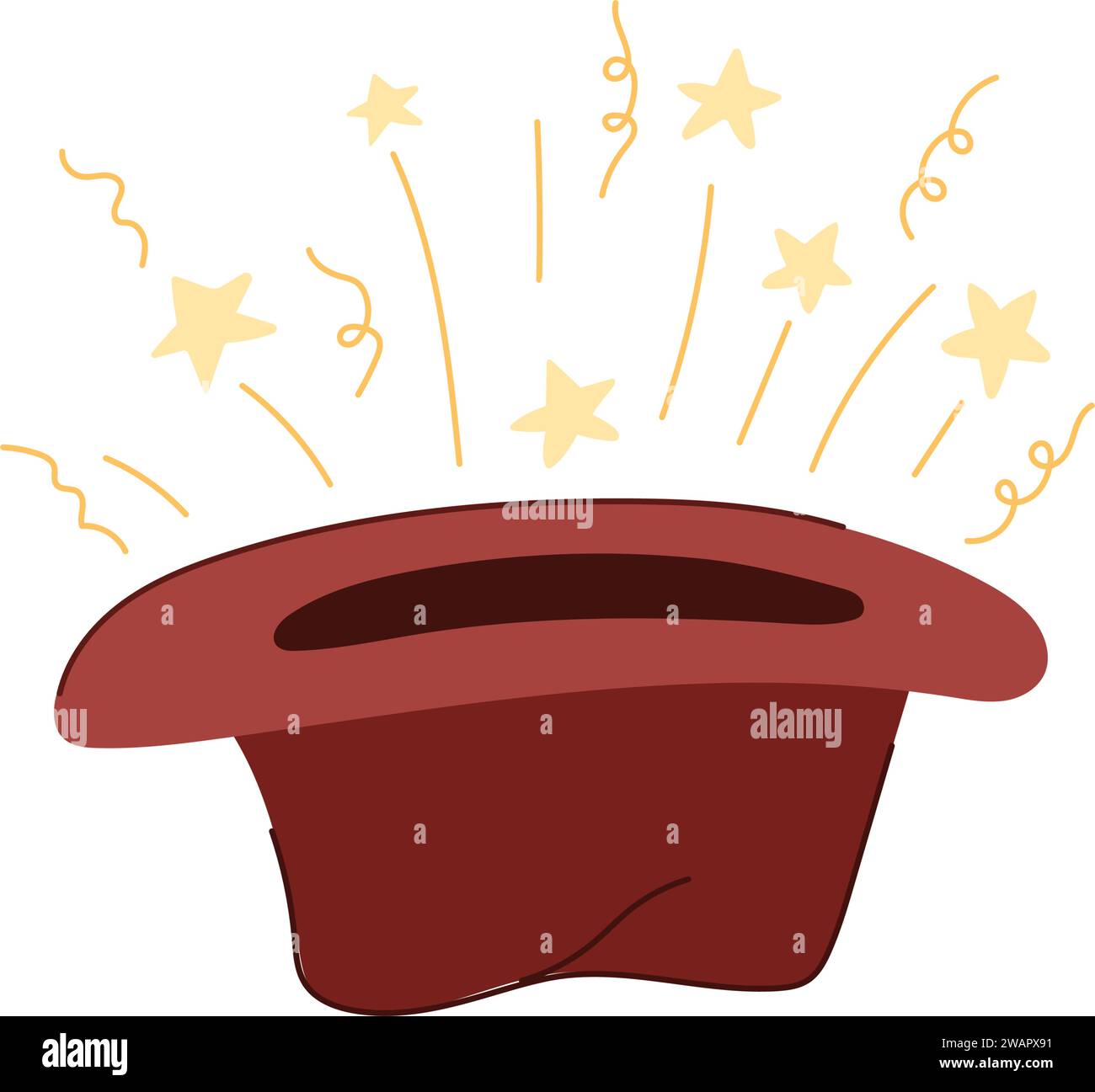 wand magician hat cartoon vector illustration Stock Vector Image & Art ...