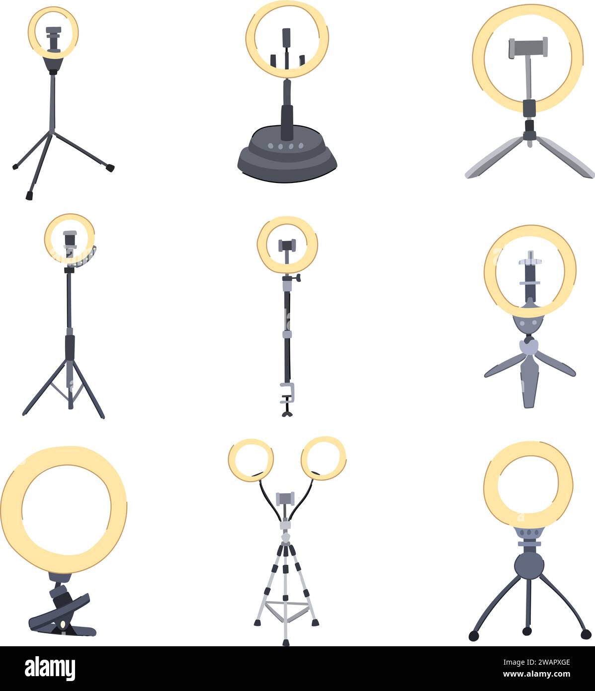 light ring set cartoon vector illustration Stock Vector Image & Art - Alamy