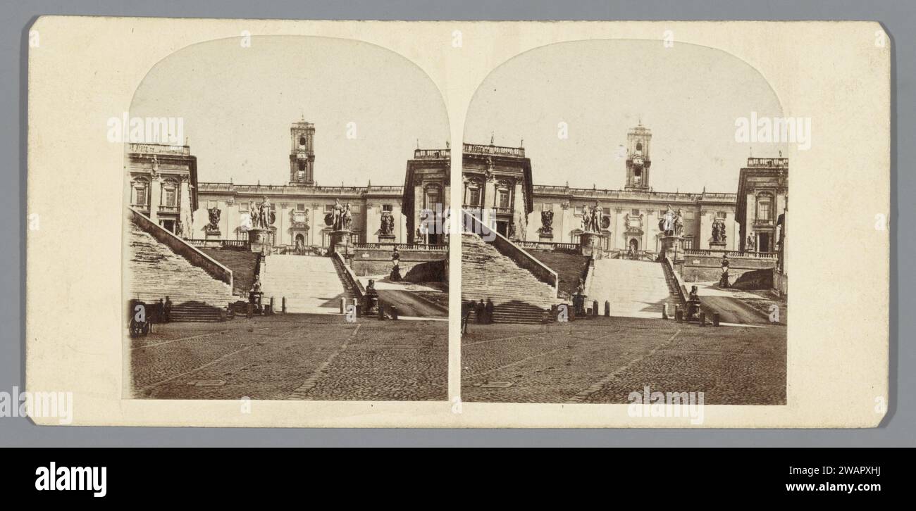 Stairs of the Capitool in Rome, Anonymous, 1868 - 1890 stereograph Rome ...