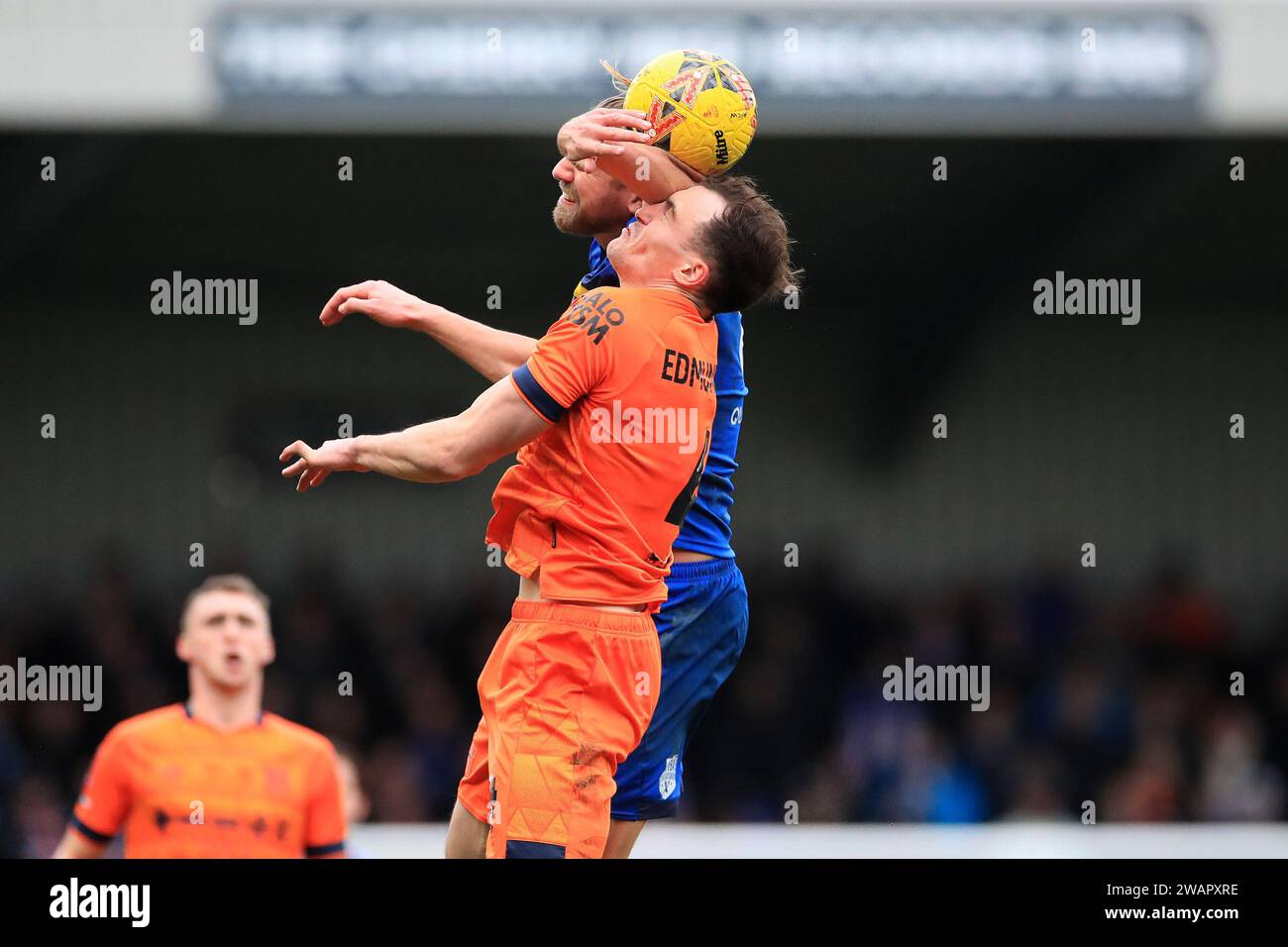 London, UK. 06th Jan, 2024. Harry Pell of AFC Wimbledon and George ...