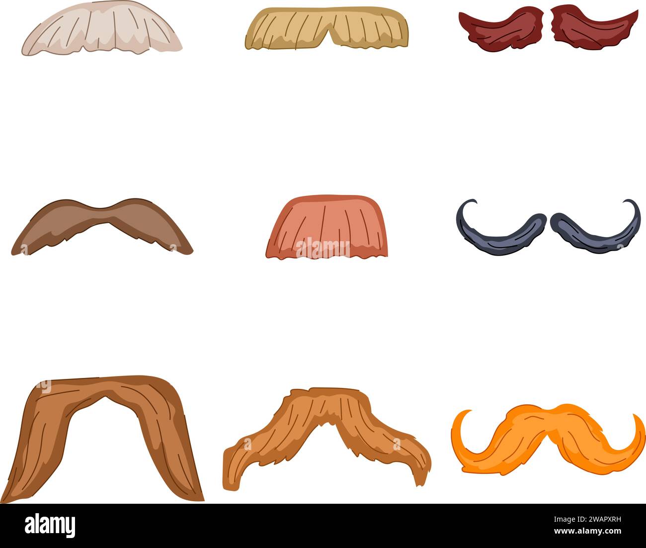 moustaches set cartoon vector illustration Stock Vector Image & Art - Alamy