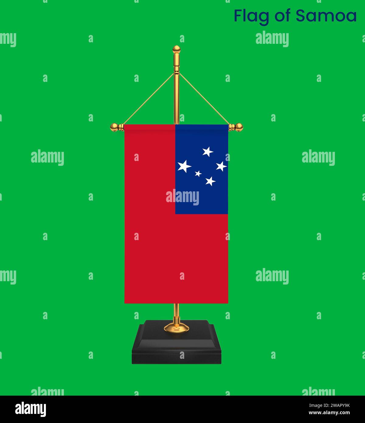 High detailed flag of Samoa. National Samoa flag. Oceania. 3D ...