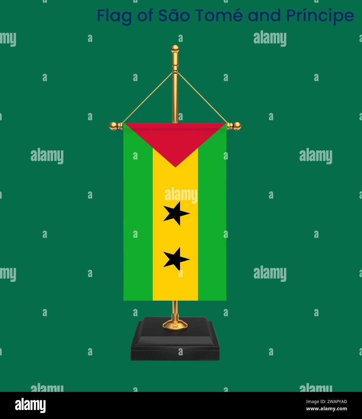 High detailed flag of Flag of Sao Tome and Principe. National Flag of ...