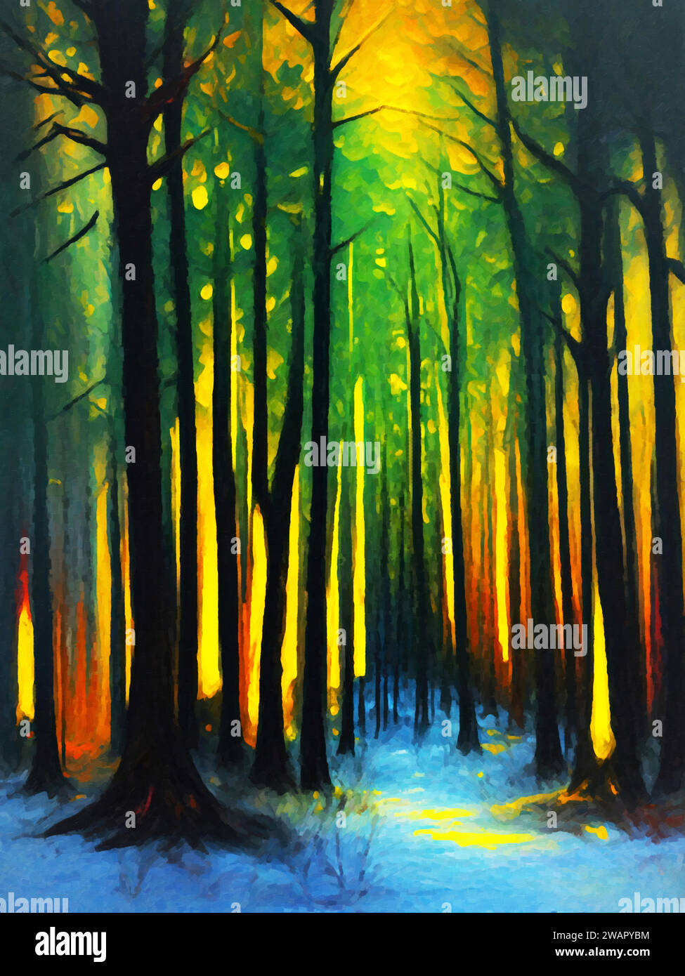 Light in night abstract painting Stock Vector Images - Alamy