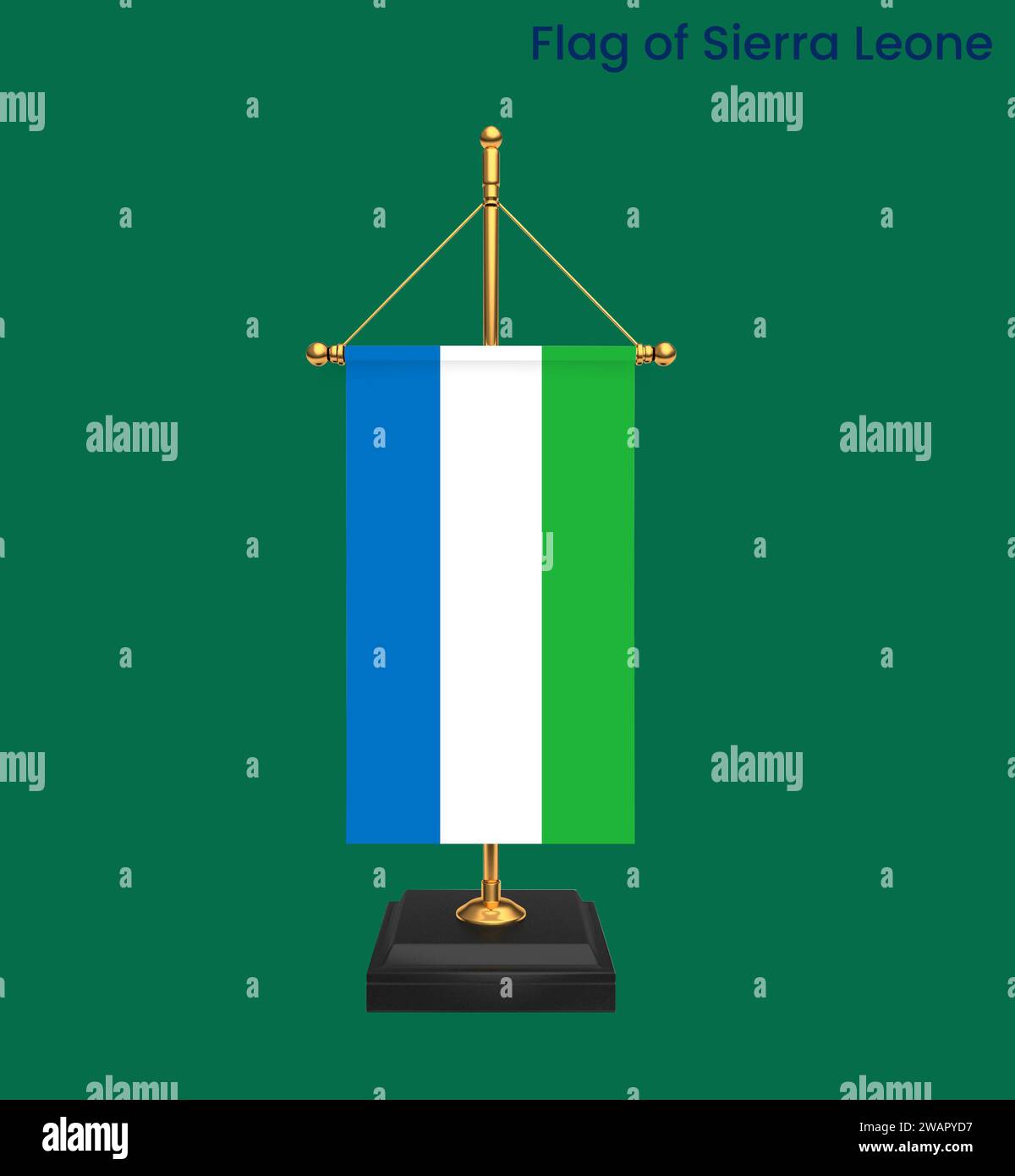 High detailed flag of Sierra Leone. National Sierra Leone flag. Africa ...