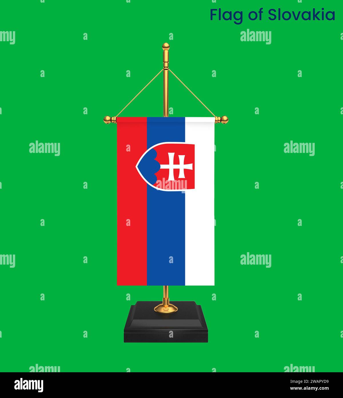 High detailed flag of Slovakia. National Slovakia flag. Europe. 3D ...