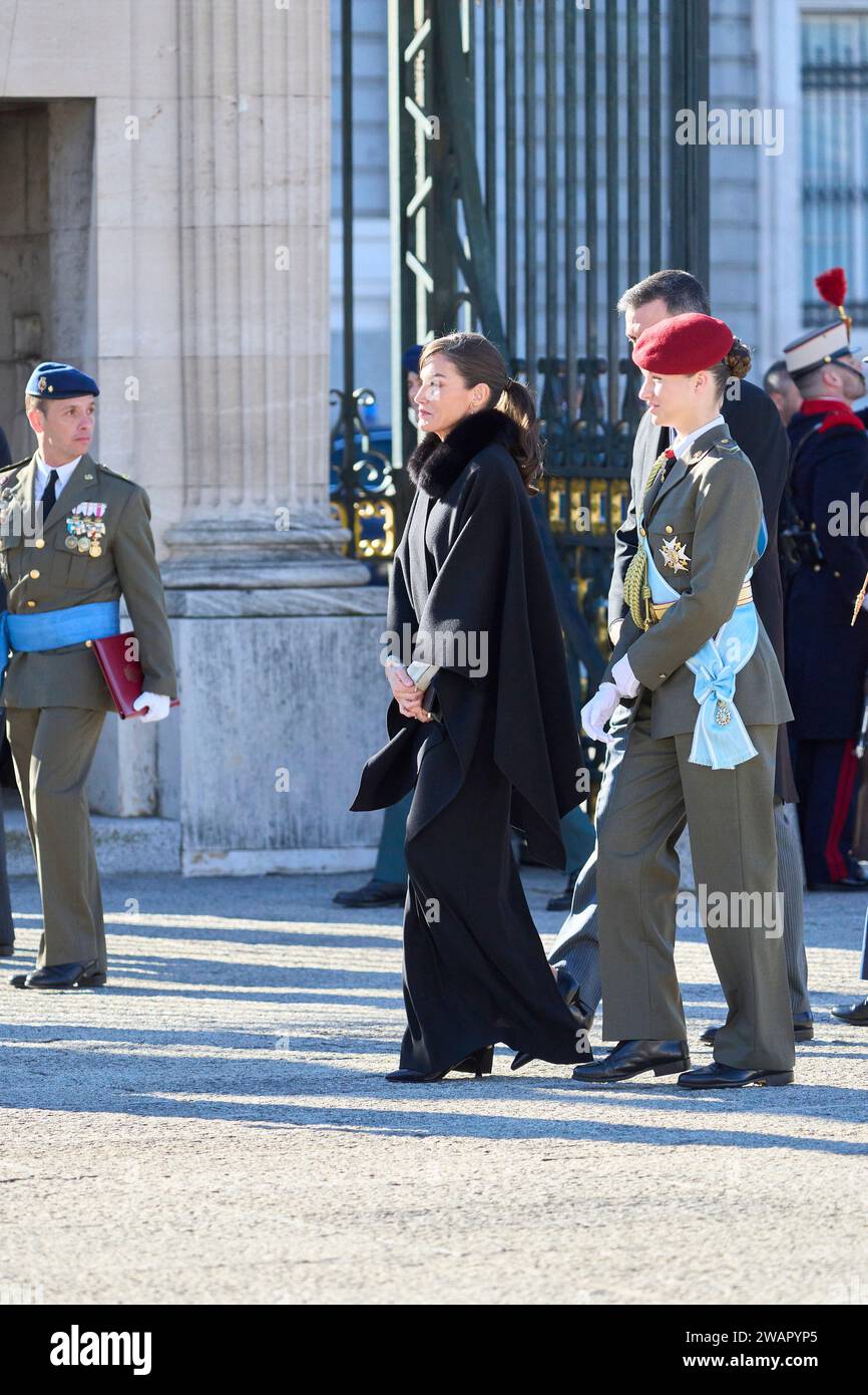 Madrid. Spain. 20240106, Queen Letizia of Spain, Crown Princess Leonor ...