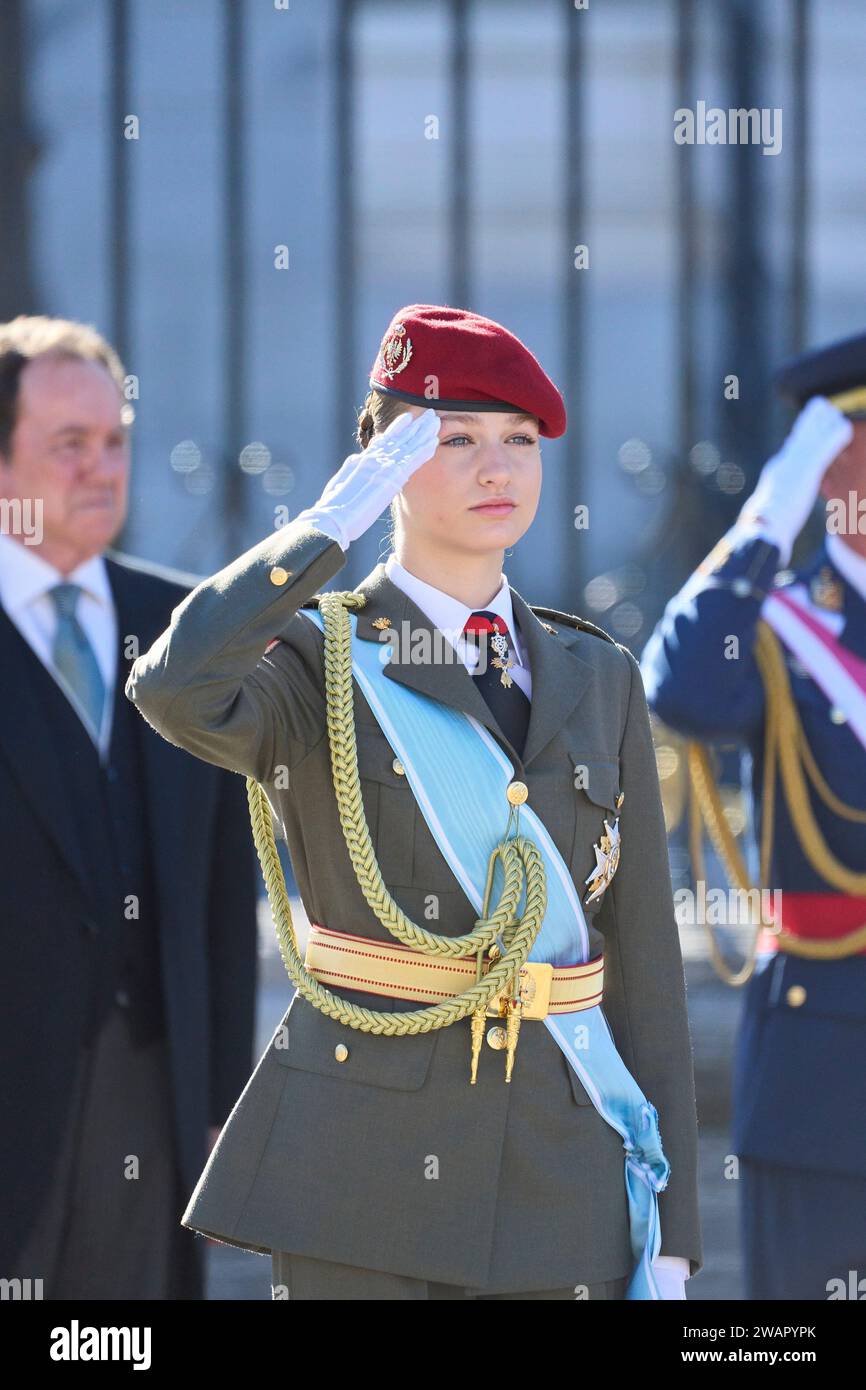 Madrid. Spain. 20240106, Crown Princess Leonor attends New Year's ...