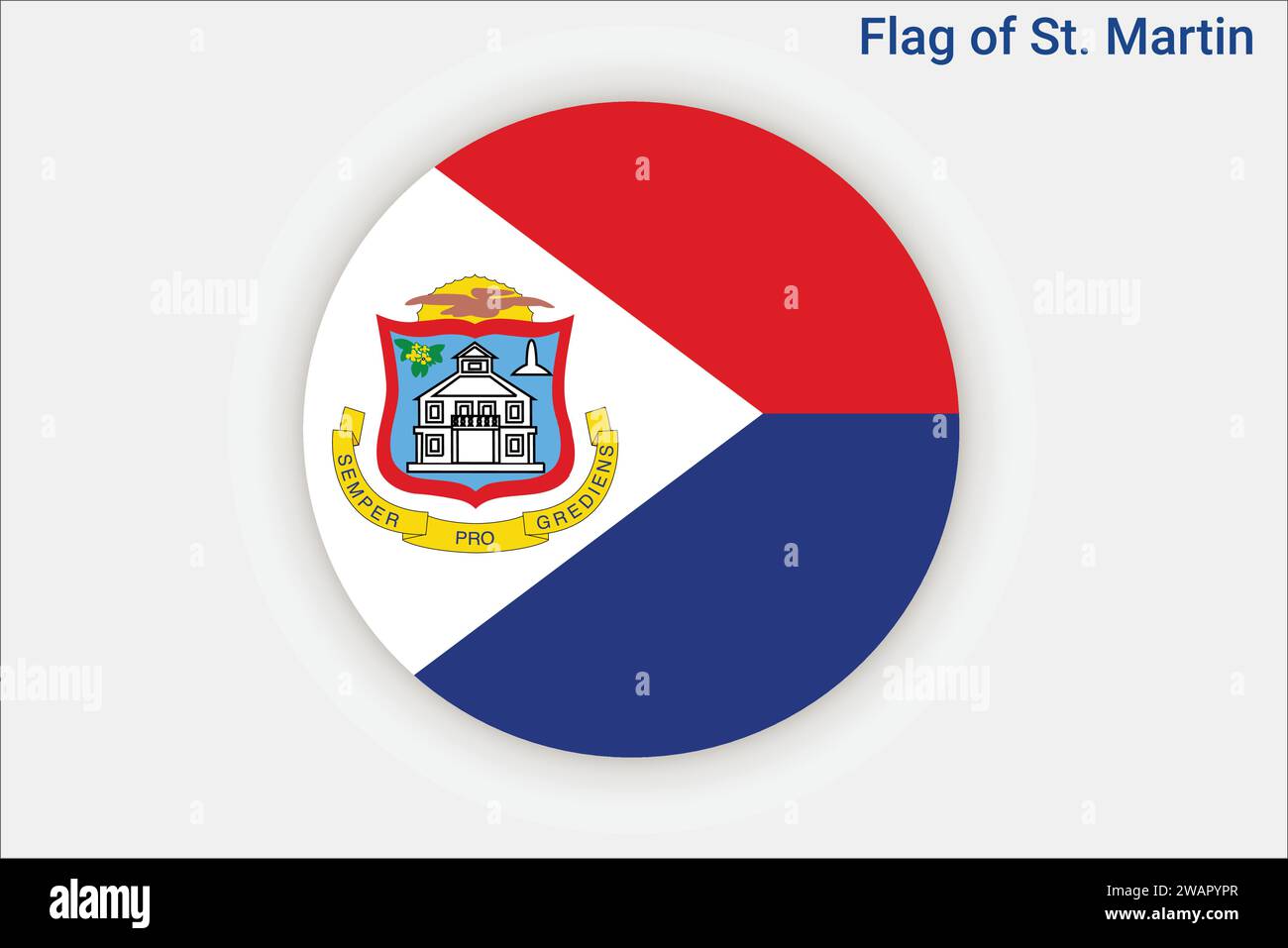 High detailed flag of St. Martin. National St. Martin flag. North ...