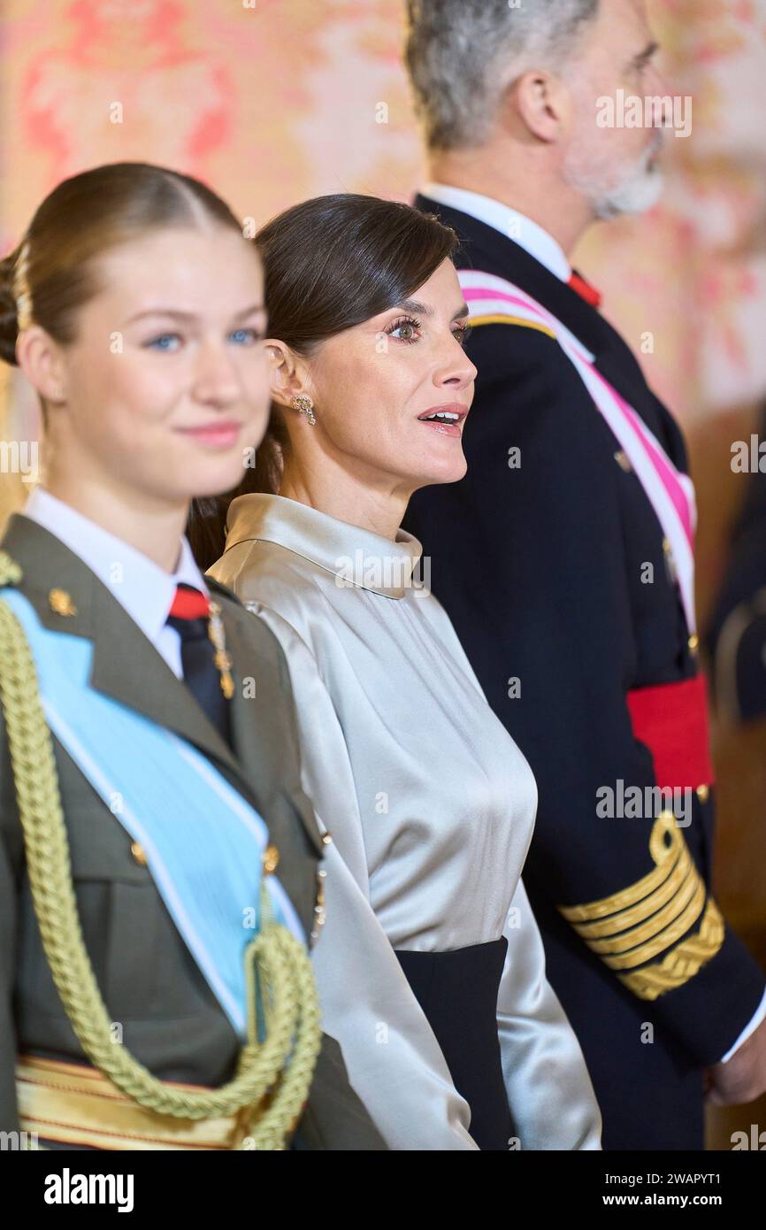 Madrid. Spain. 20240106, Queen Letizia of Spain, Crown Princess Leonor ...