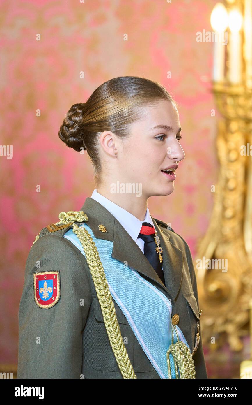 Madrid. Spain. 20240106, Crown Princess Leonor attends New Year's ...
