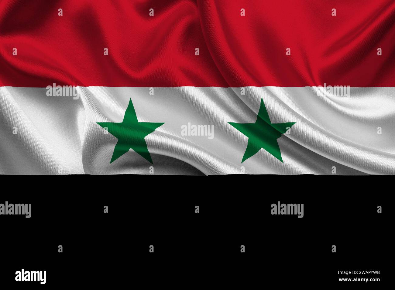 High detailed flag of Syria. National Syria flag. Asia. 3D illustration ...