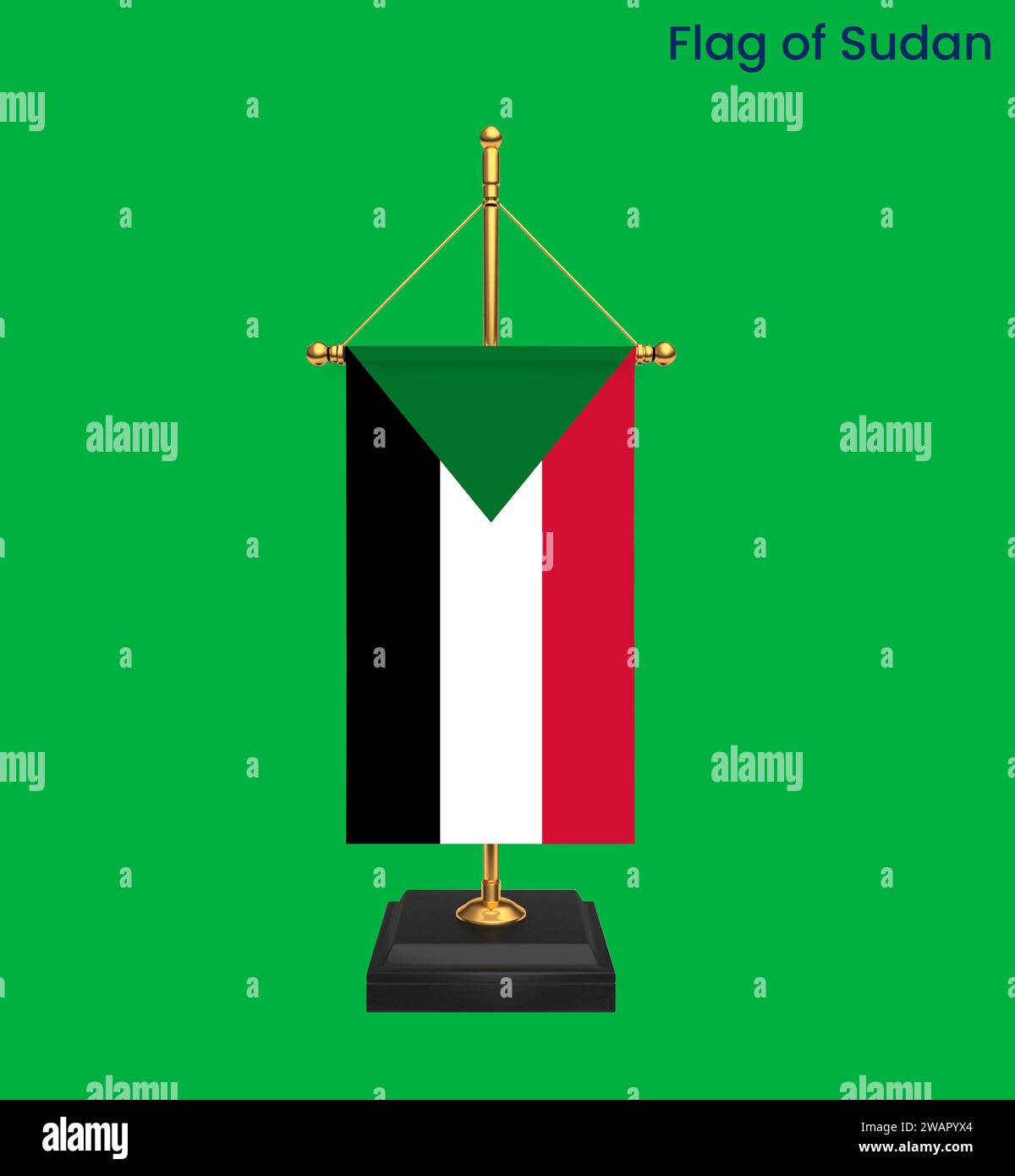 High detailed flag of Sudan. National Sudan flag. Africa. 3D ... High detailed flag of Sudan. National Sudan flag. Africa. 3D ...