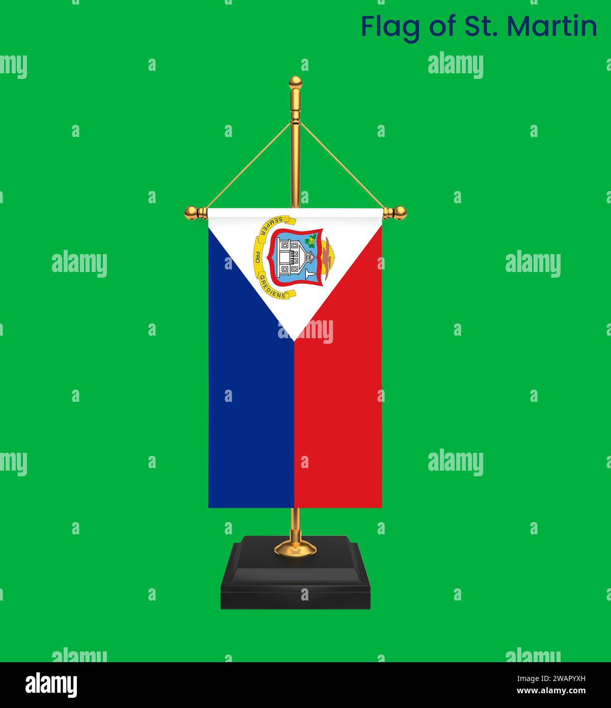 High detailed flag of St. Martin. National St. Martin flag. North ...