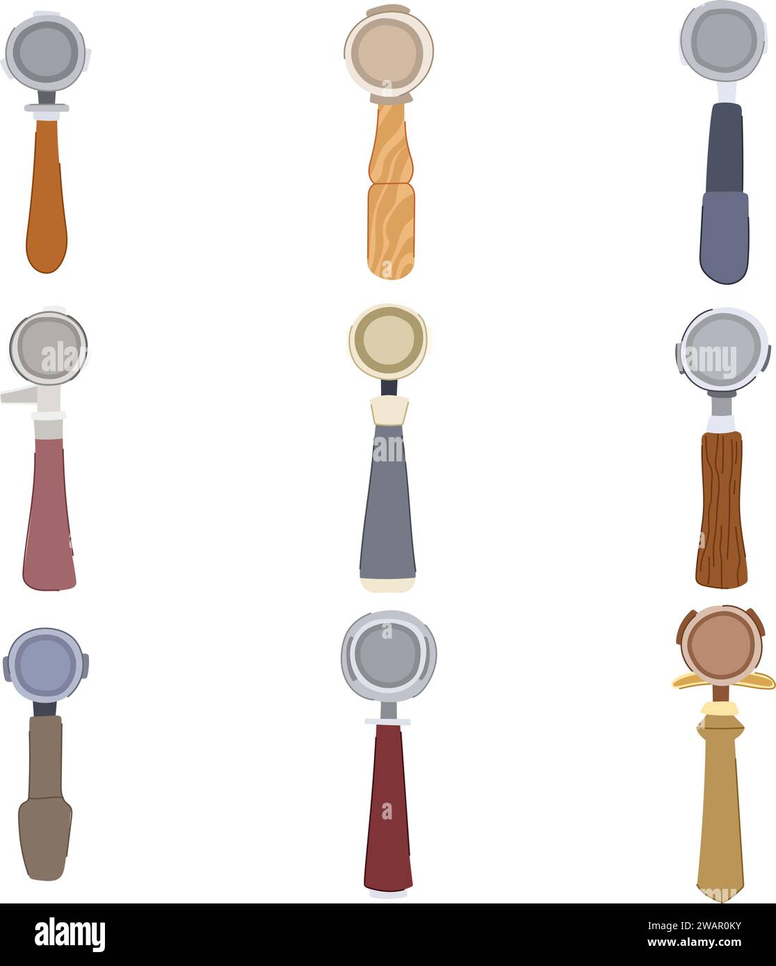 portafilter coffee set cartoon vector illustration Stock Vector Image ...