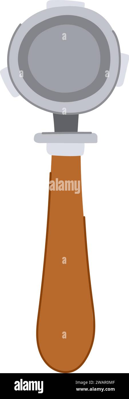 cafe portafilter coffee cartoon vector illustration Stock Vector Image ...