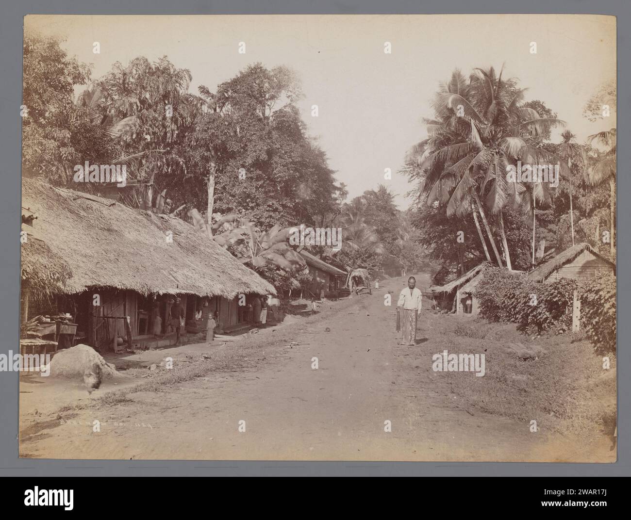 Veyangoda, Sri Lanka, c. 1870 - c. 1900 photograph Street with reed ...