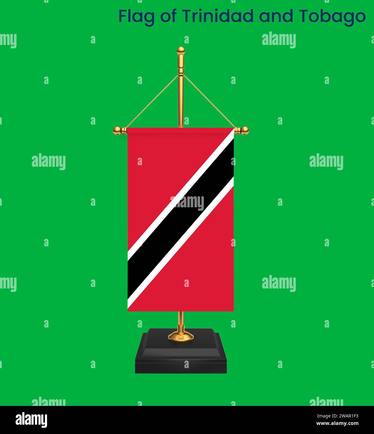 High detailed flag of Trinidad and Tobago. National Trinidad and Tobago flag. South America. 3D ...