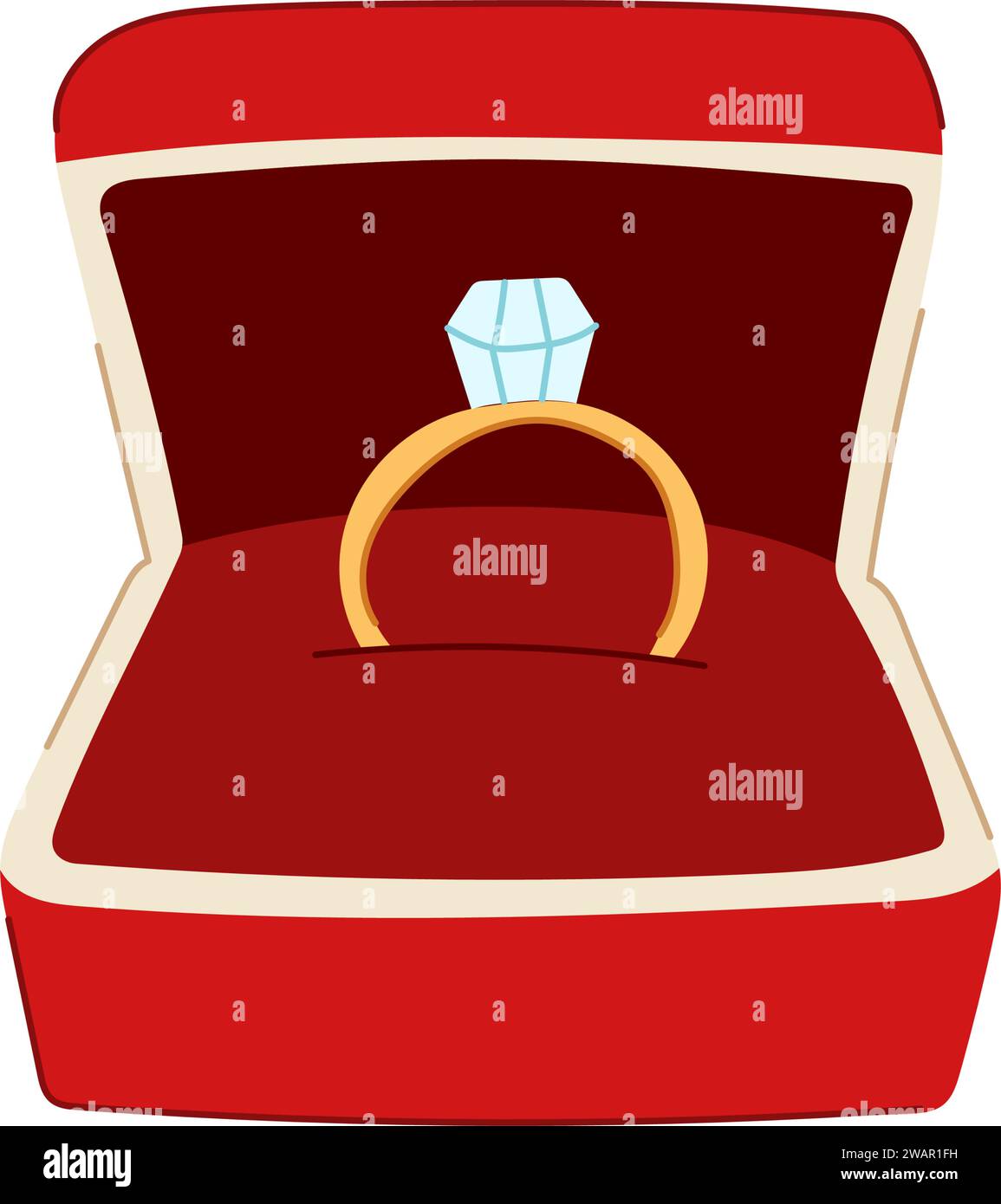 jewellery proposal ring box cartoon vector illustration Stock Vector ...