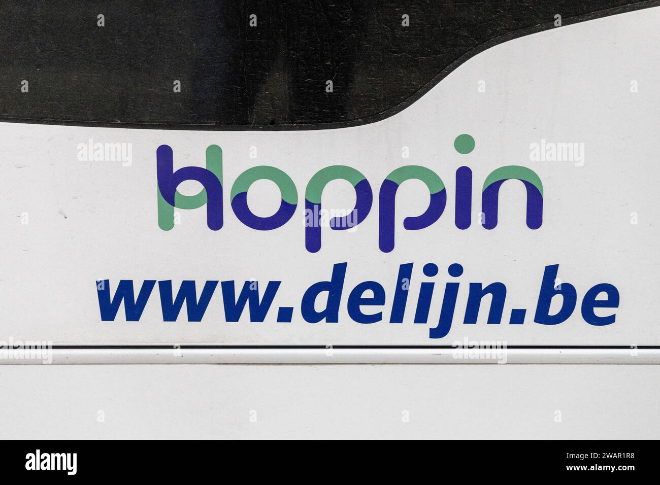 Leuven, Belgium. 06th Jan, 2024. The HOPPIN app logo pictured during a ...