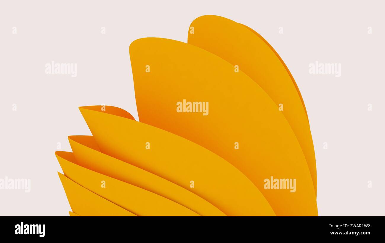 Abstract yellow shapes wavy 3d color fabric. Cloth wave background ...