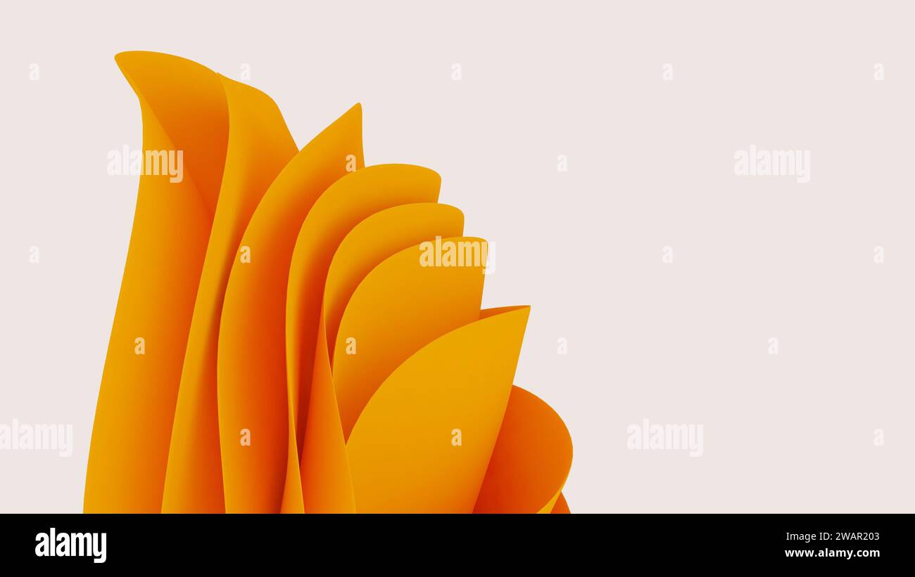 Abstract yellow shapes wavy 3d color fabric. Cloth wave background ...