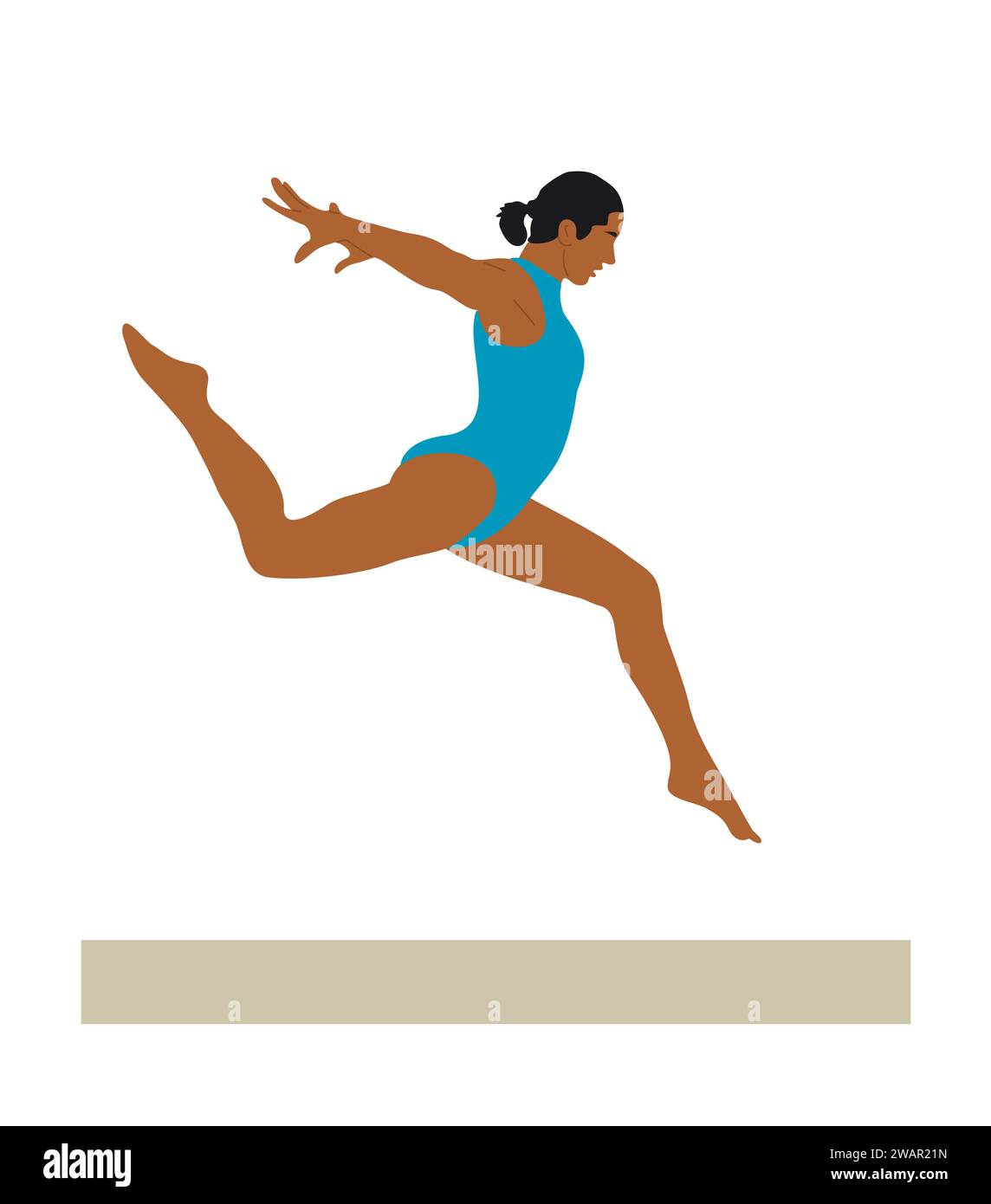 Girl Gymnast Doing Exercise On Balance Beam Stock Vector Image And Art Alamy