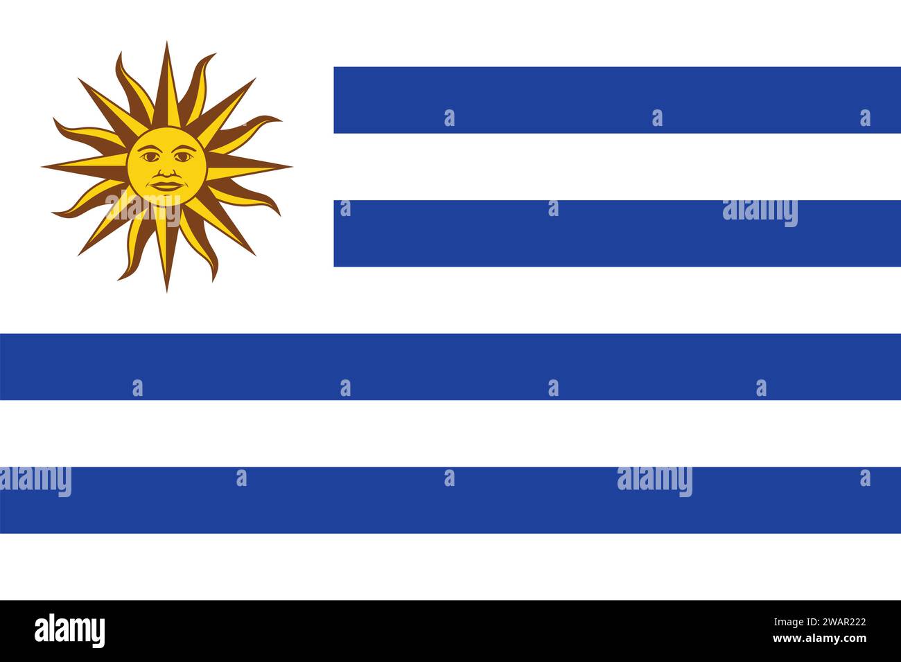 High detailed flag of Uruguay. National Uruguay flag. South America. 3D ...