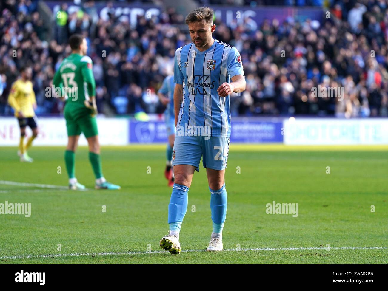 Coventry City's Matthew Godden celebrates scoring their side's sixth ...