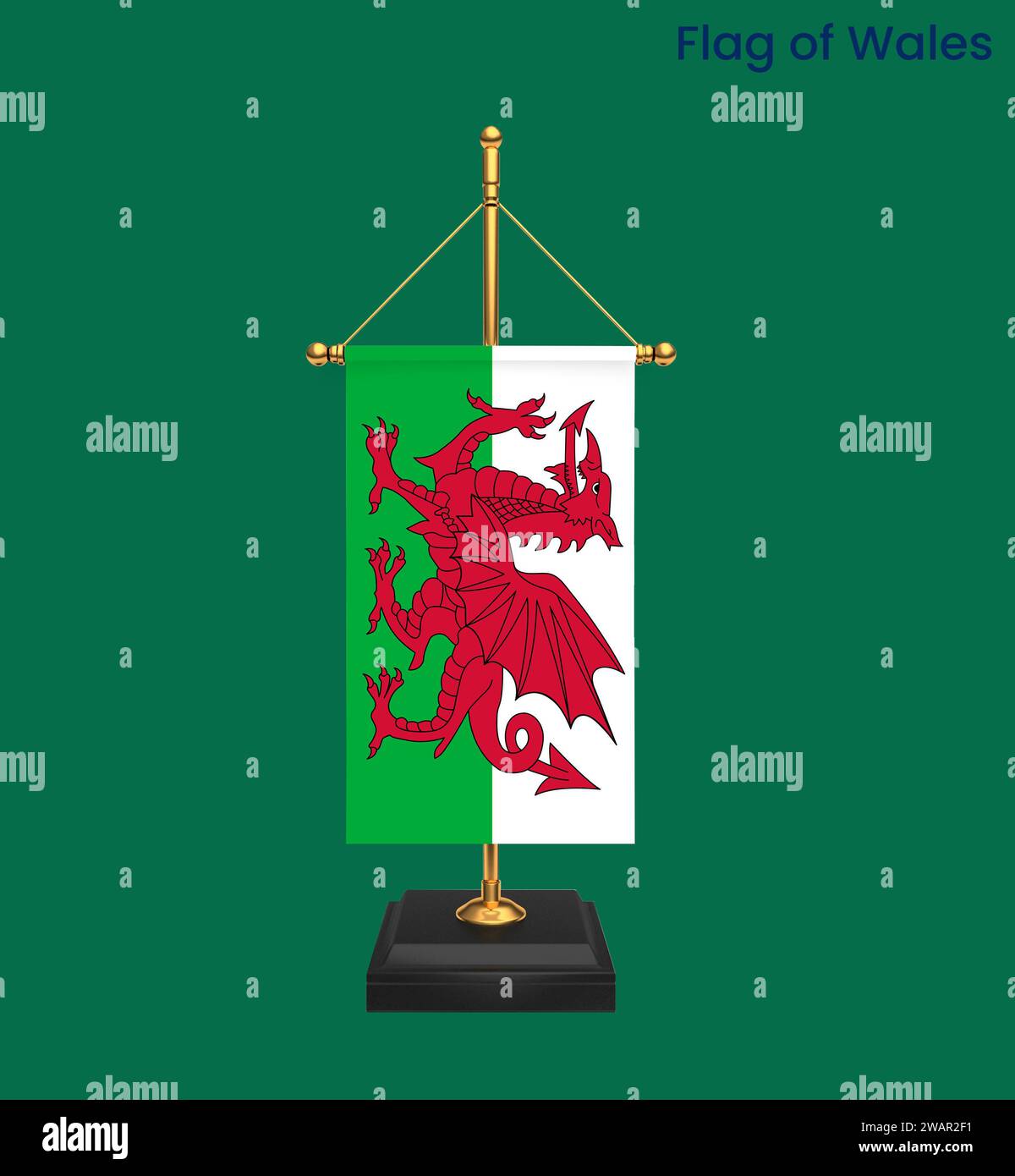 High detailed flag of Wales. National Wales flag. Europe. 3D ...