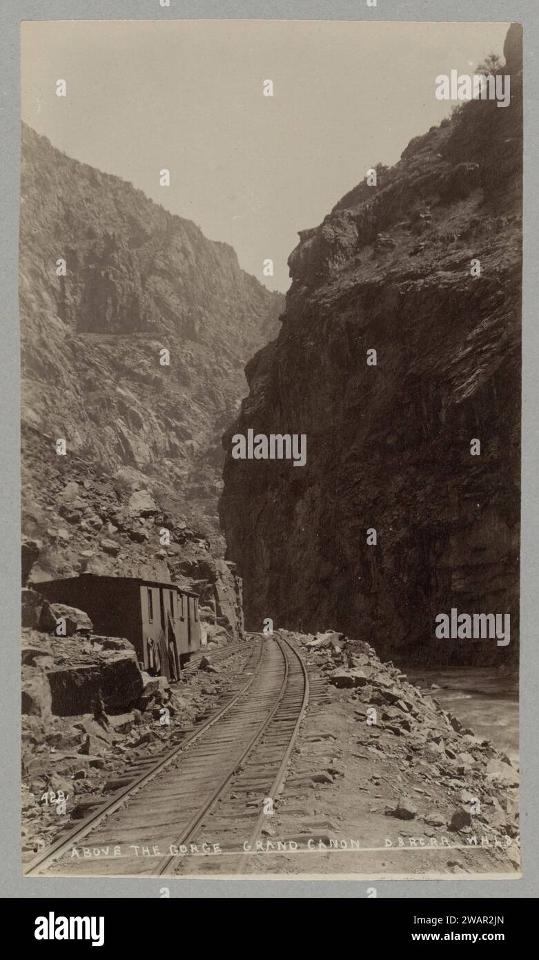 Rail line of the Denver and Rio Grande Railroad Company through a gorge ...