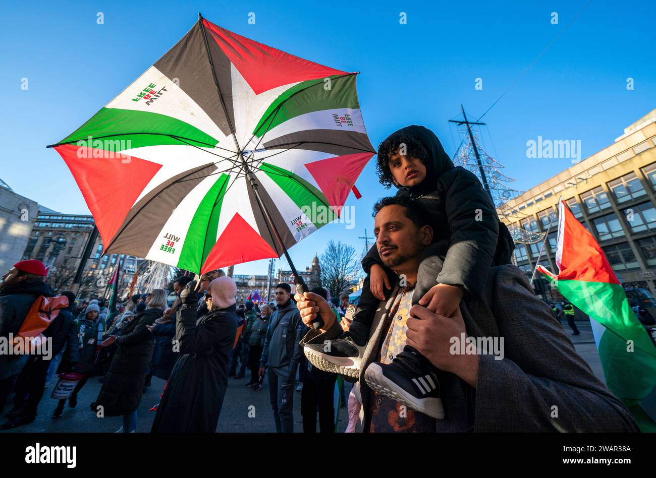 Protesters during a Scottish Palestine Solidarity Campaign ...