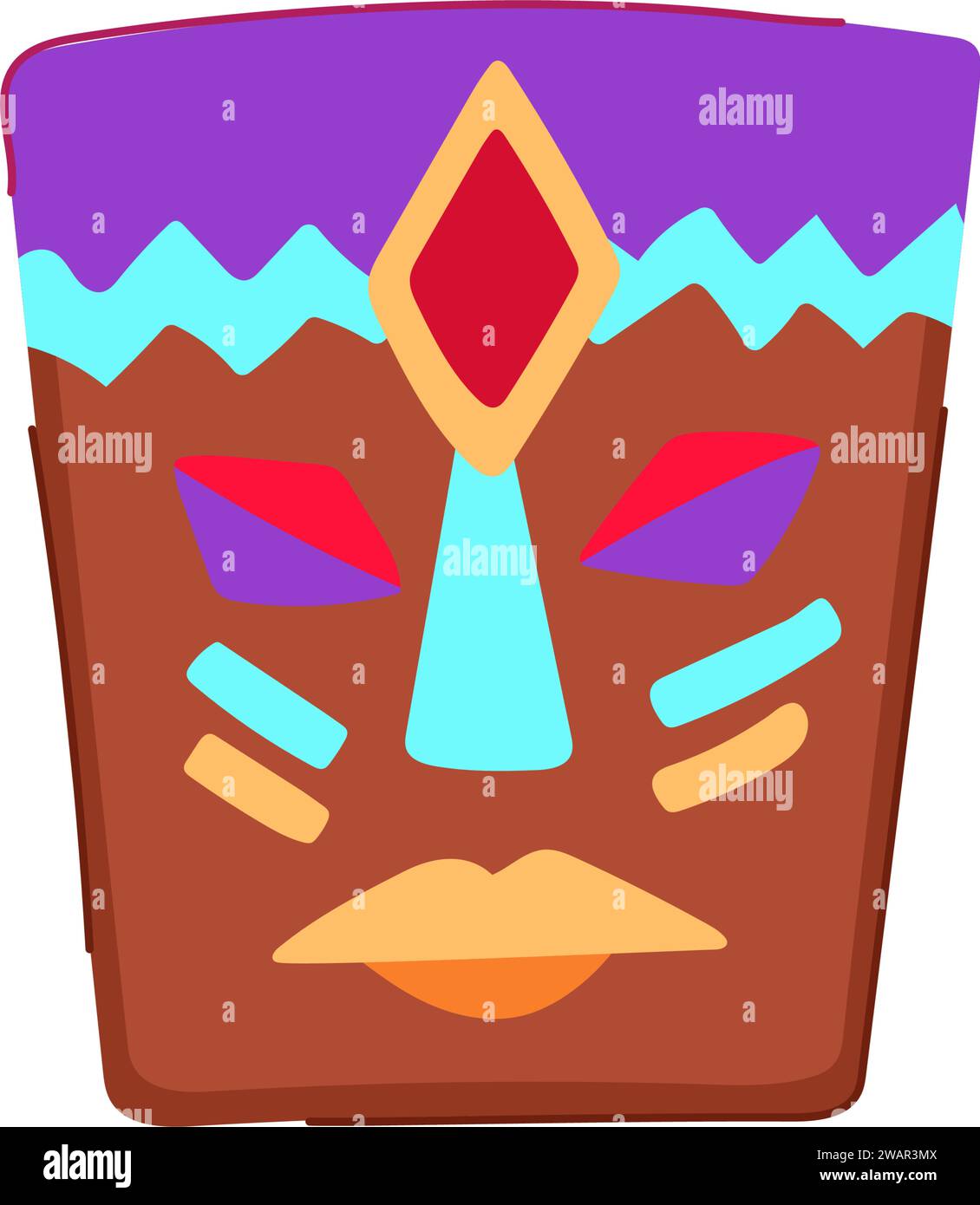 tiki tribal mask cartoon vector illustration Stock Vector Image & Art ...