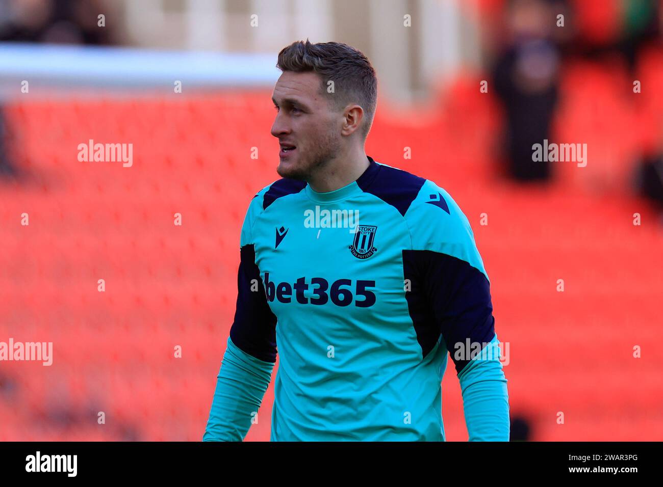 Stoke On Trent, UK. 06th Jan, 2024. Daniel Iverson of Stoke City during ...