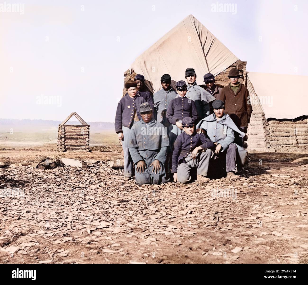 Group of African American and white Union soldiers during the Civil War ...