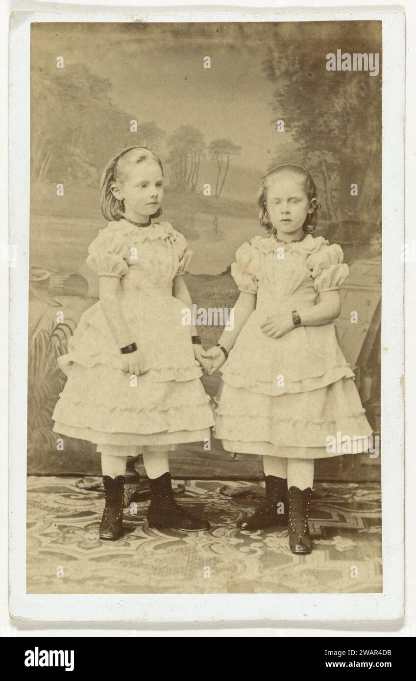 Portrait of Marie and Gertrude Werndly, 1877 Photograph. visit card Two ...
