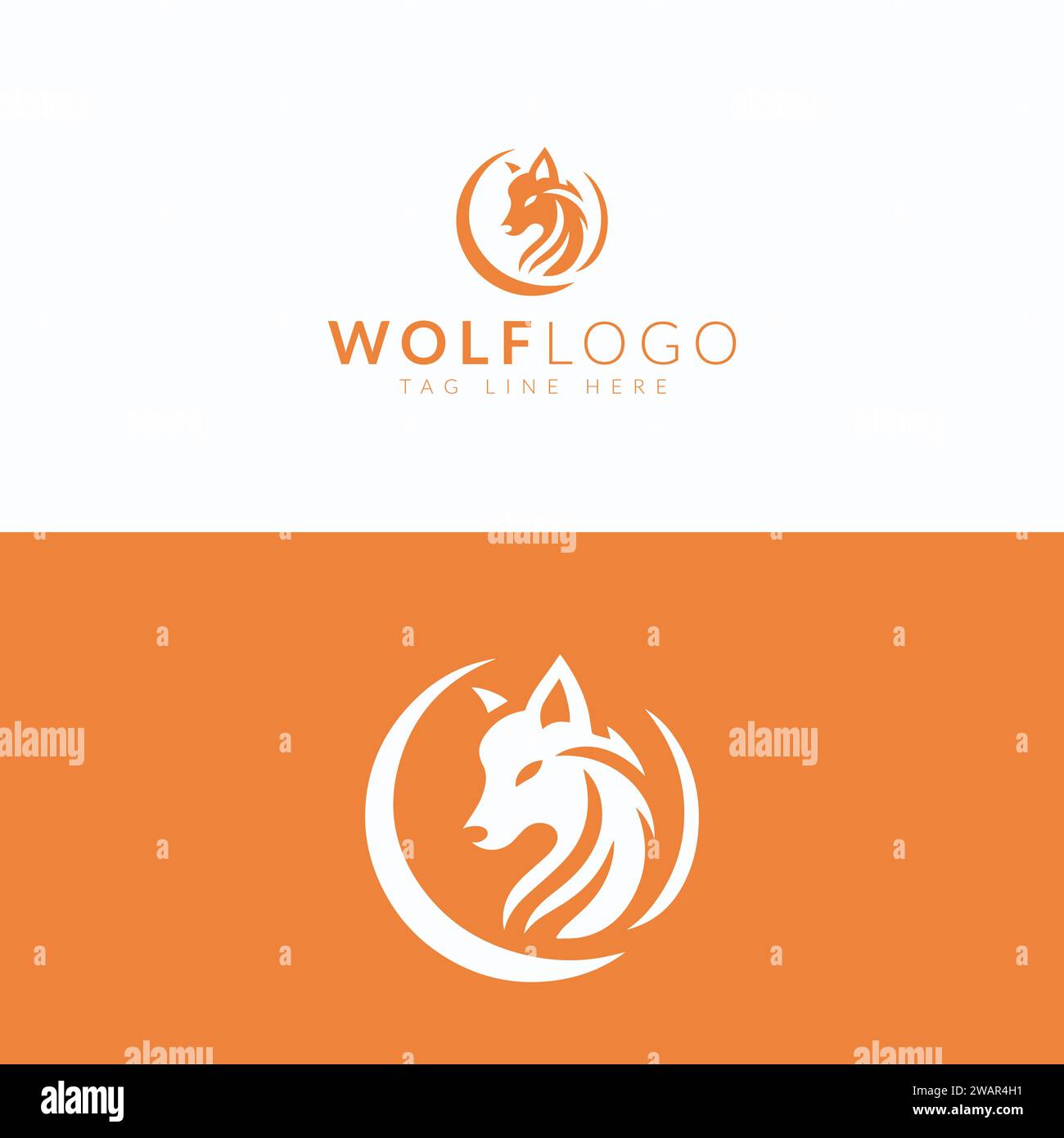 Captivating Dual-Tone Wolf Logo Design, Illustrating Fierce Elegance ...