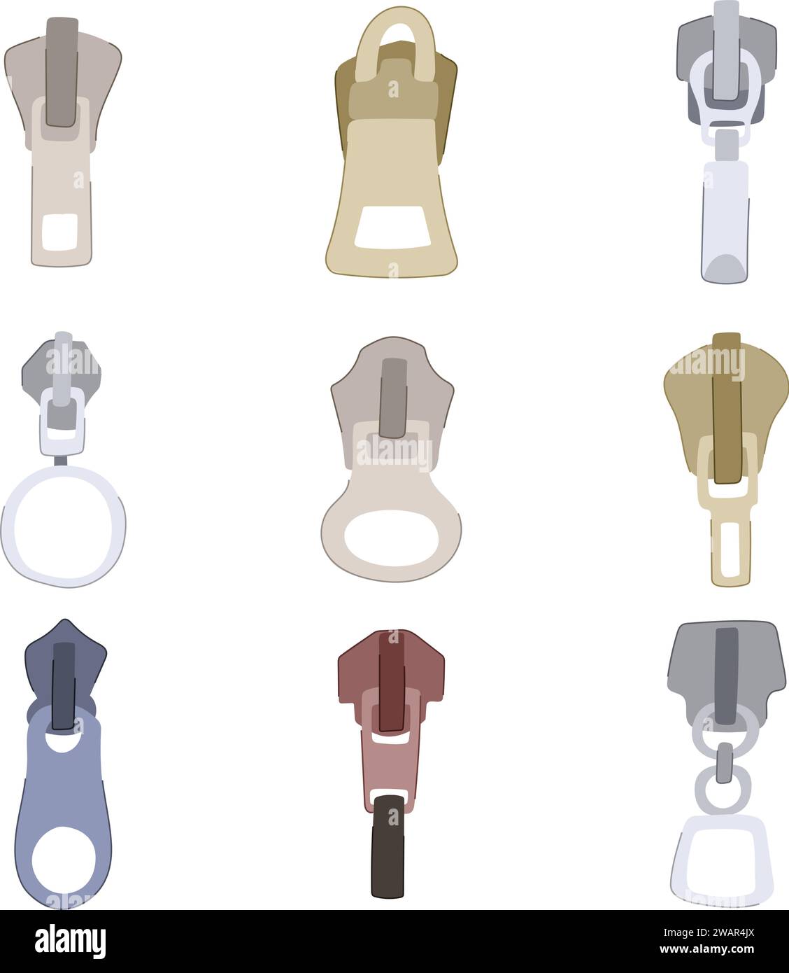 zipper puller set cartoon vector illustration Stock Vector Image & Art - Alamy