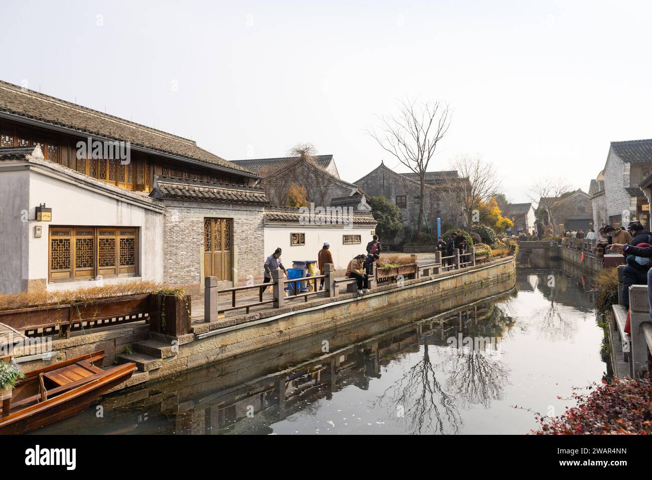1 1 2024 tourist in Old street, Hanling, Dongqian Lake, Ningbo. typical ...