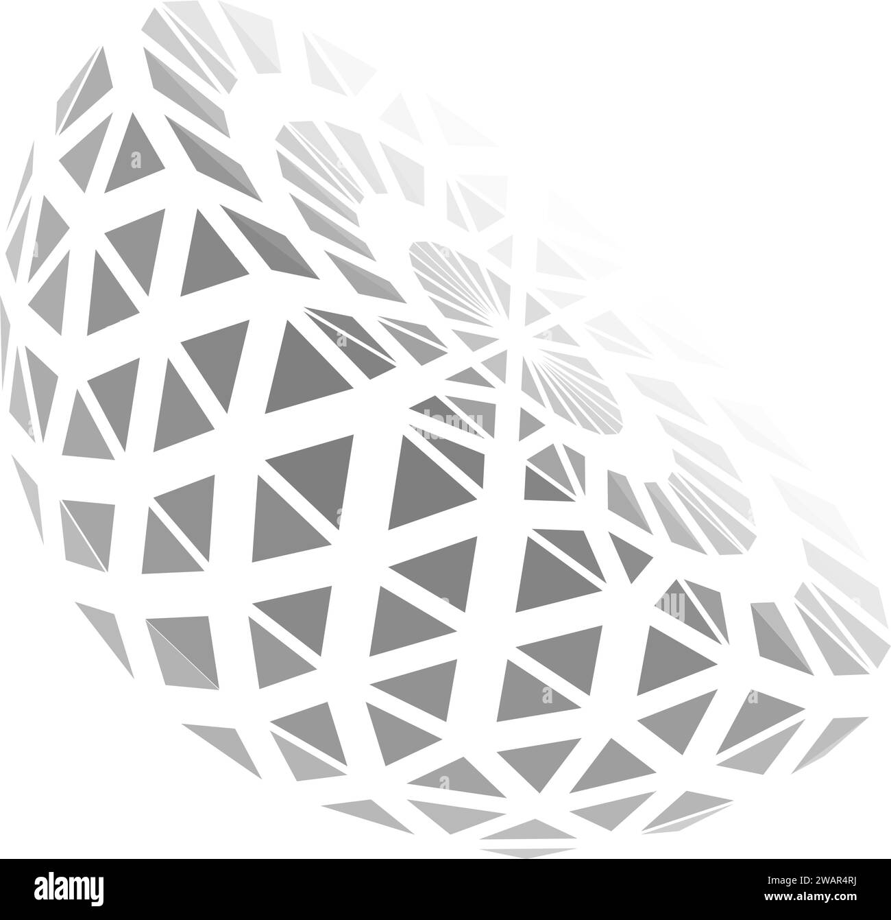 Wireframe hemisphere globe isolated on white background. 3d cell ...