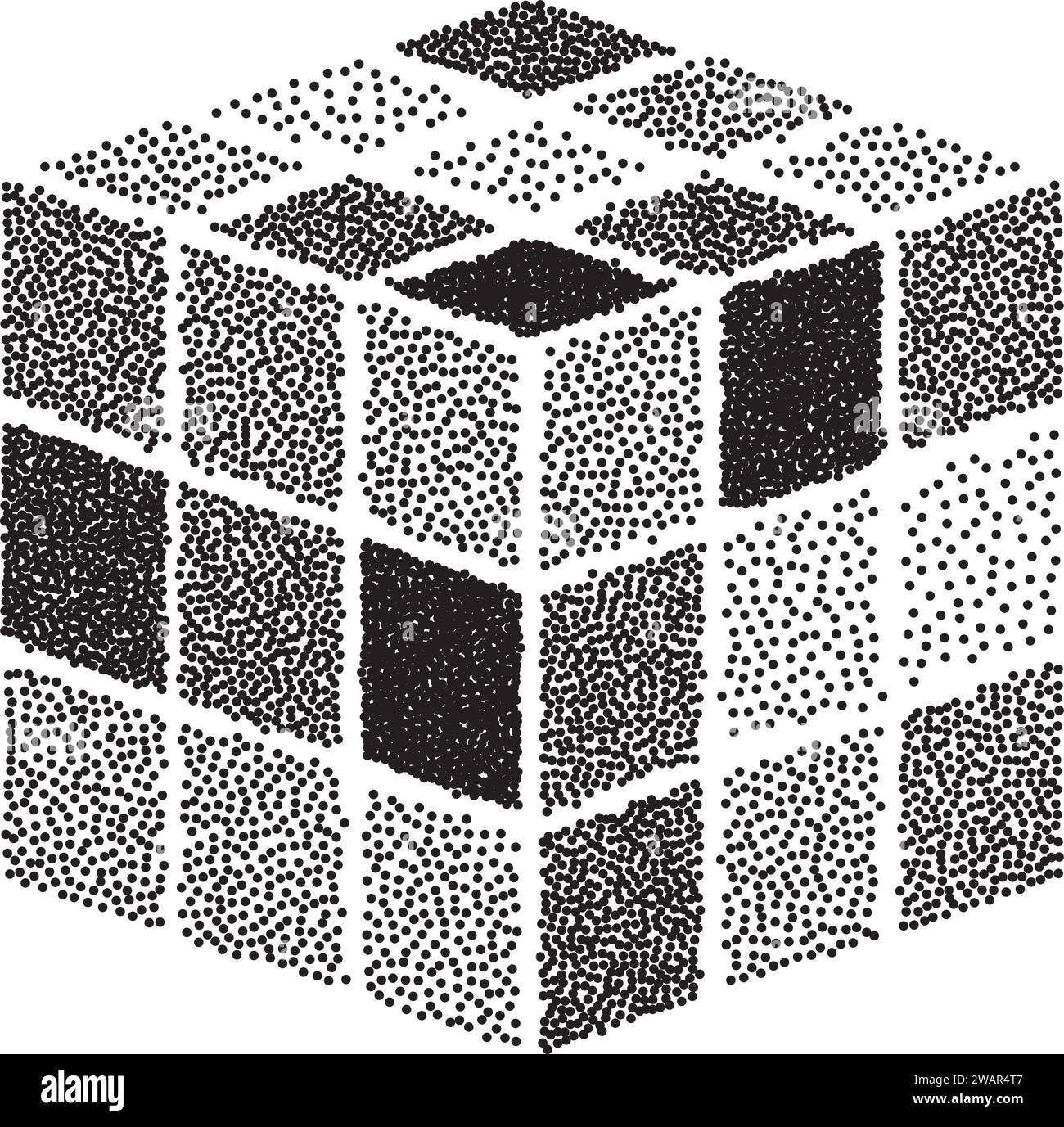 Stipple cube on white background. 3d vector shape Stock Vector Image ...