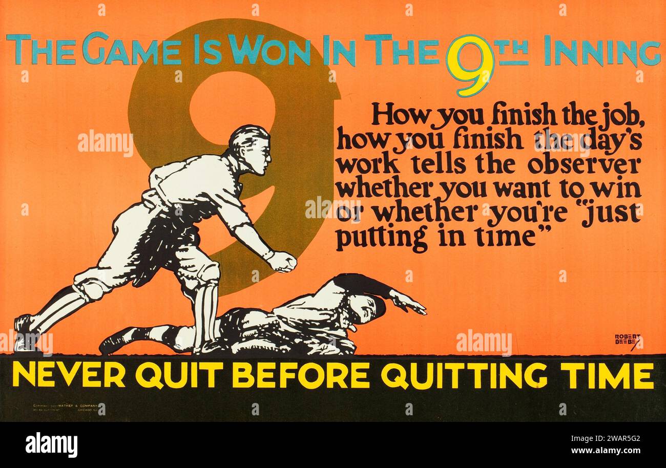 The Game is Won in the 9th Inning (1923). Mather and Company ...