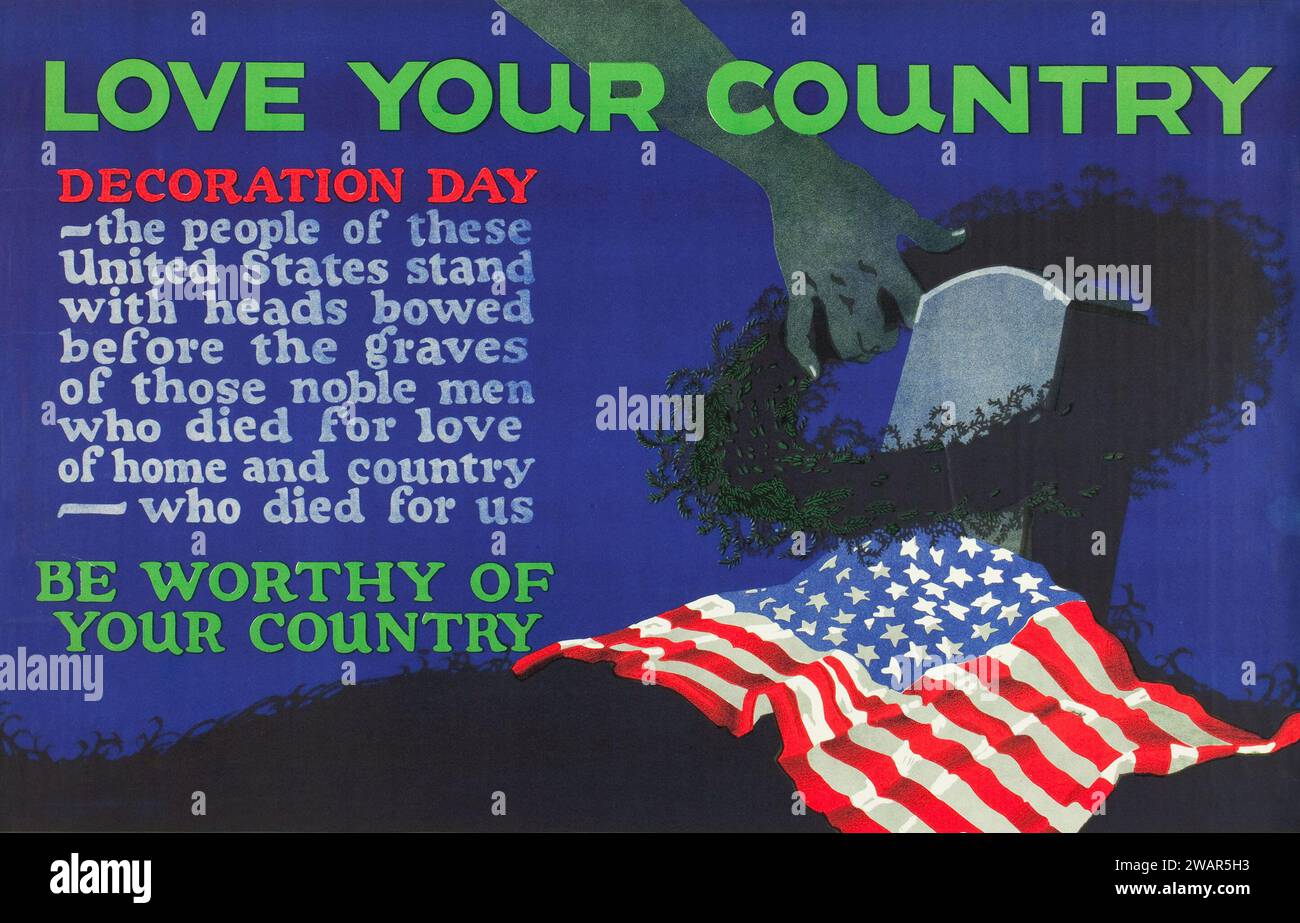 Love Your Country (1923). Mather and Company Motivational Poster Stock ...