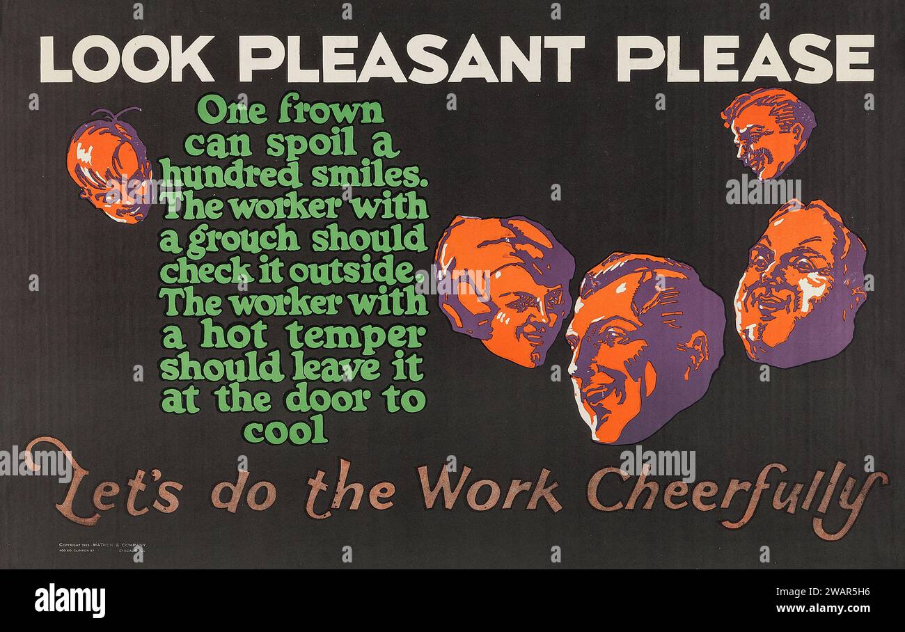 Look Pleasant Please (Mather and Company, 1923). Motivational Poster ...